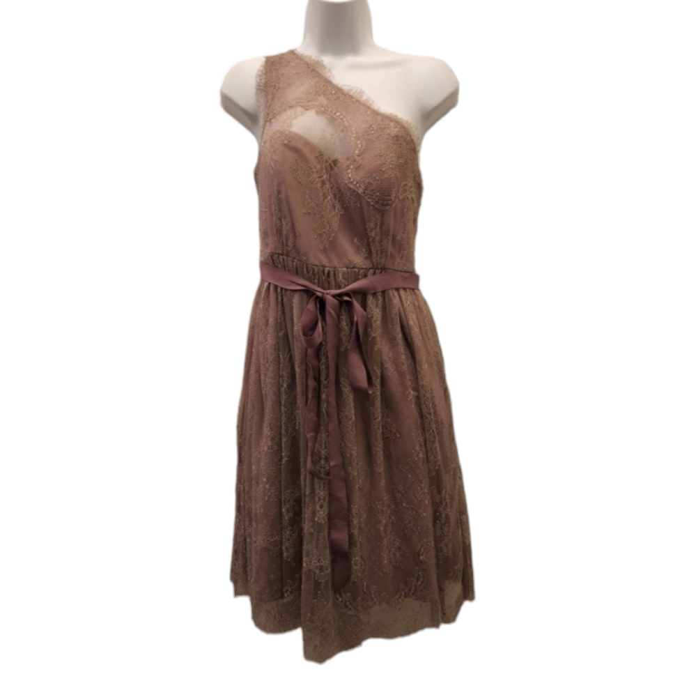 Va Et Vien One Shoulder Puce Lace Dress 4 - Gem